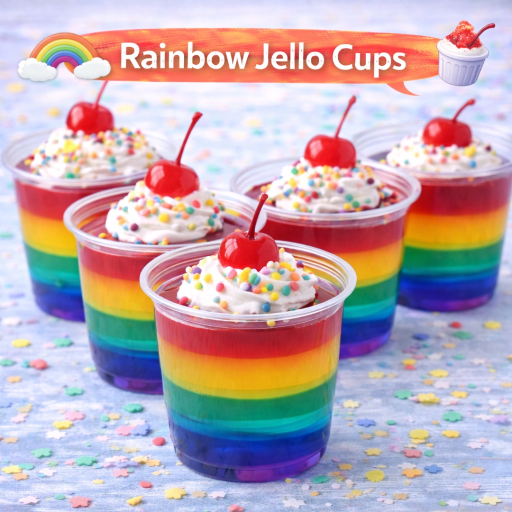 🌈 Rainbow Jello Cups